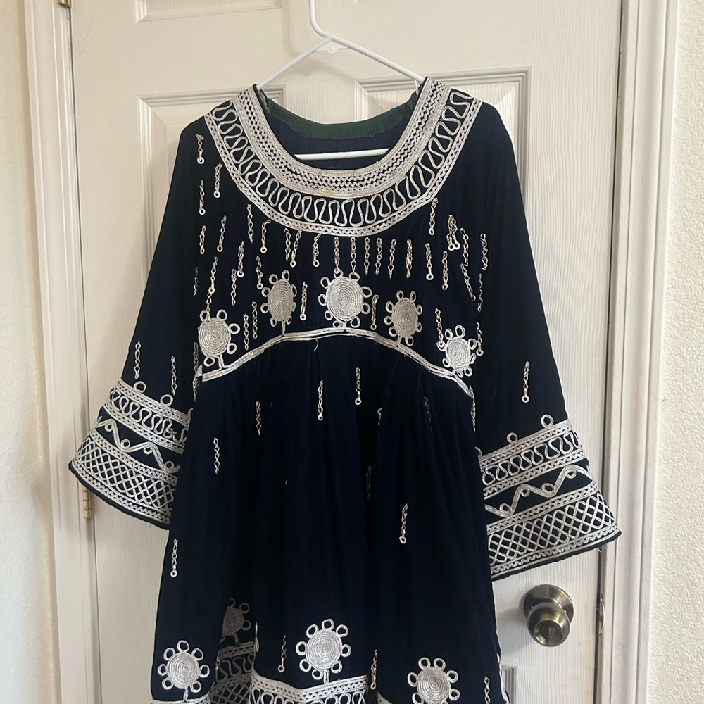 Navy Blue Afghan Dress - Gem